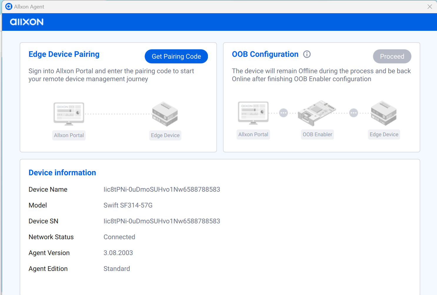Install Allxon Agent via Command
